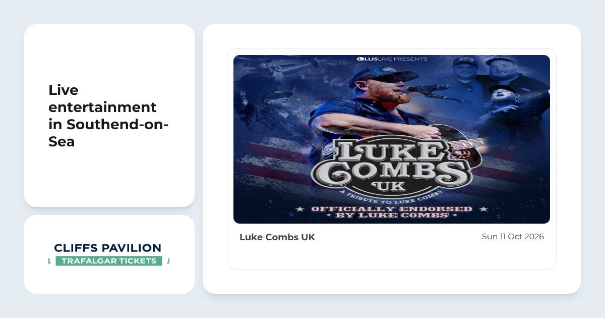Book Luke Combs UK tickets | Cliffs Pavilion Southend