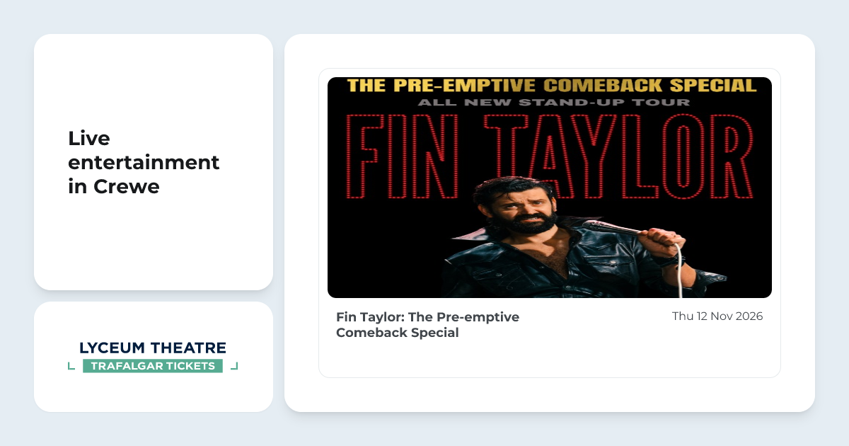Book Fin Taylor: The Pre-emptive Comeback Special tickets | Lyceum ...