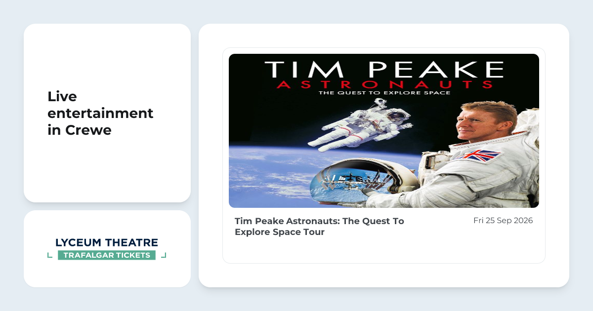 Book Tim Peake Astronauts: The Quest To Explore Space Tour tickets ...